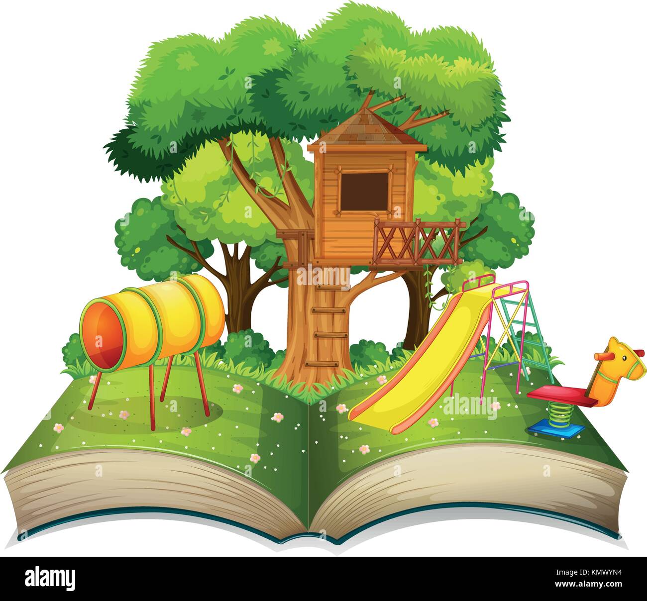 Book with playground in the park illustration Stock Vector Image & Art ...