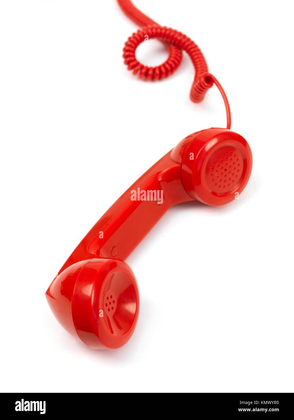 A rotary telephone hand set isolated against a white background Stock ...