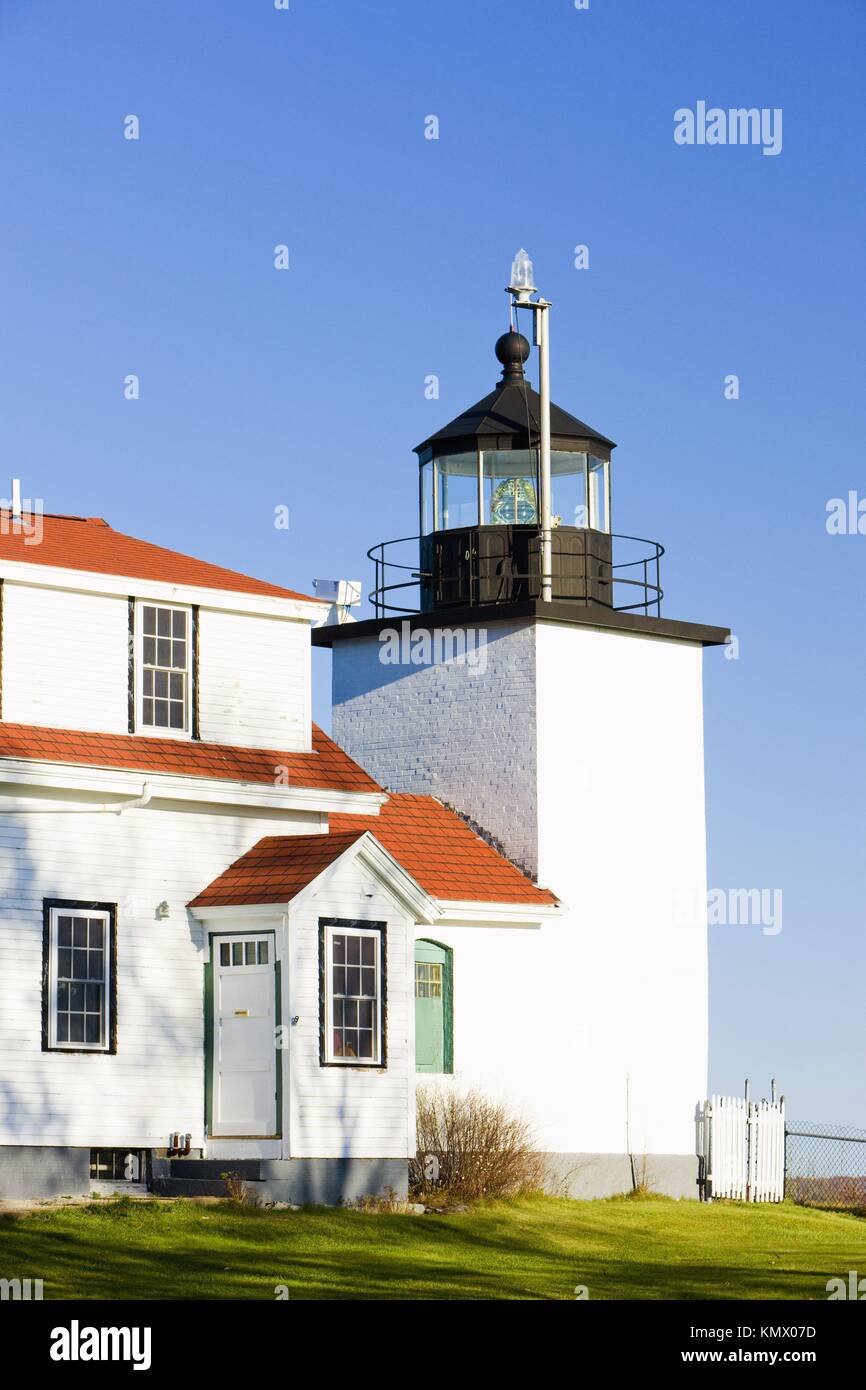 lighthouse Fort Point Light, Stockton Springs, Maine, USA Stock Photo ...