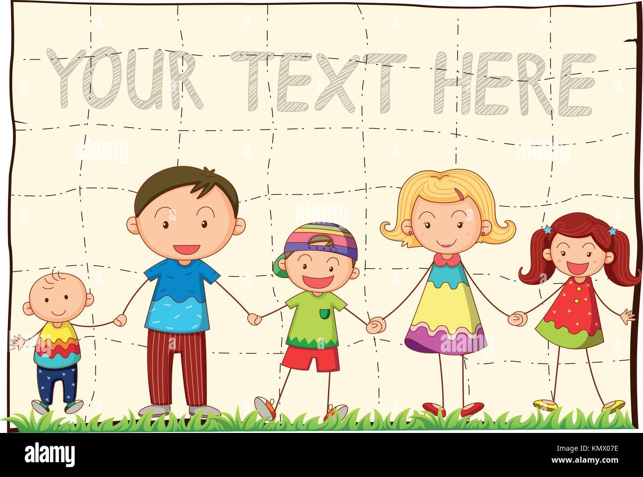 Background template with happy family illustration Stock Vector Image ...