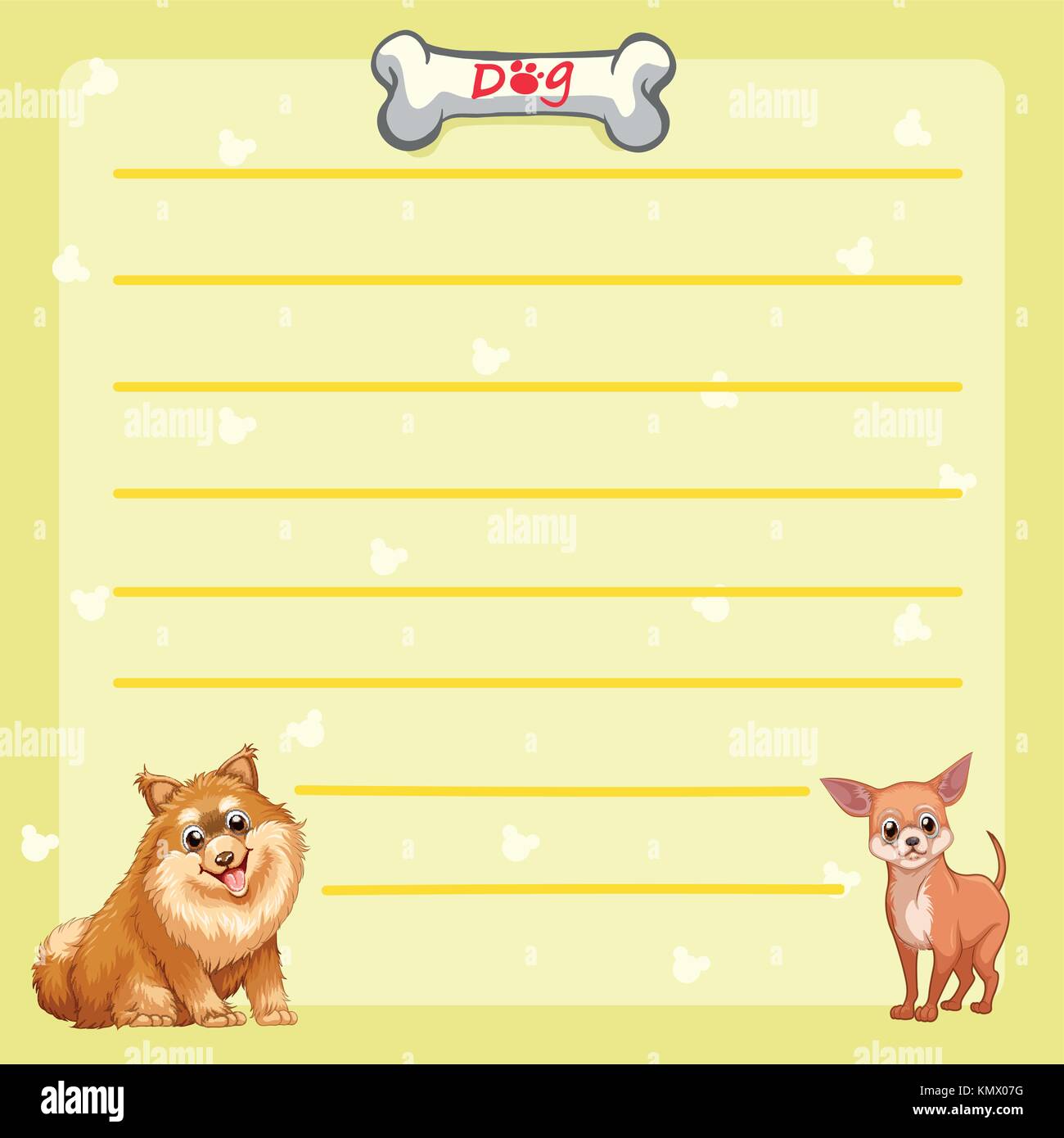 Paper template with cute dogs illustration Stock Vector Image & Art - Alamy