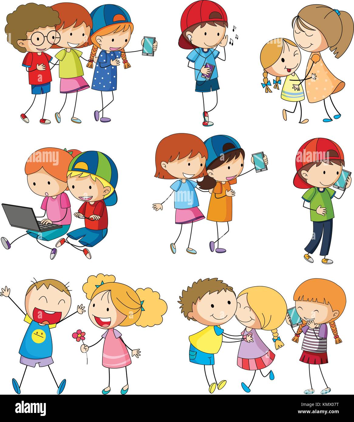 Child using computer Stock Vector Images - Alamy