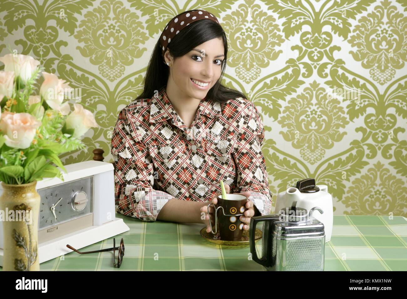 Retro Woman Drinking High Resolution Stock Photography and Images - Alamy