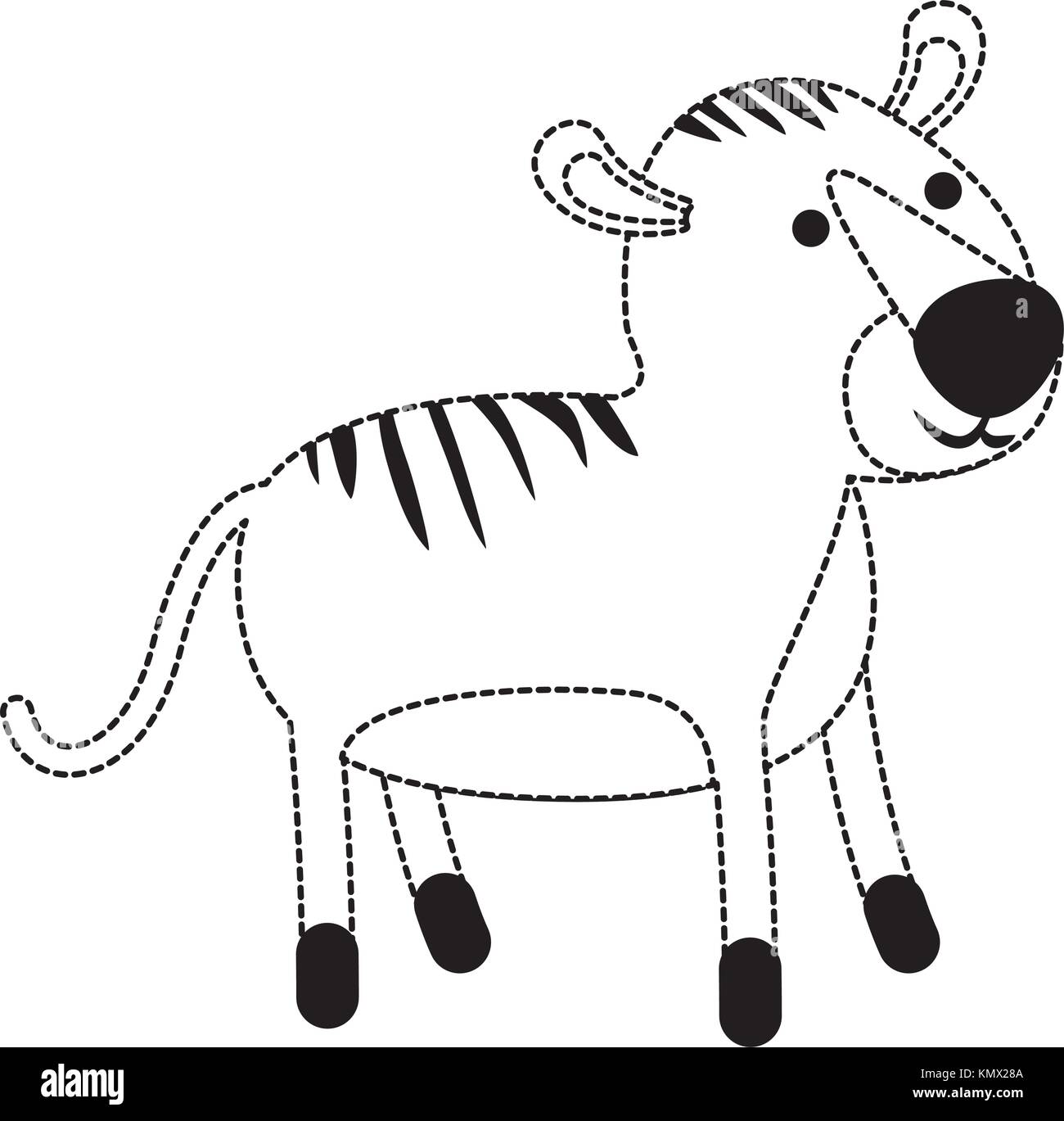 tiger cartoon in black dotted contour Stock Vector Image & Art - Alamy