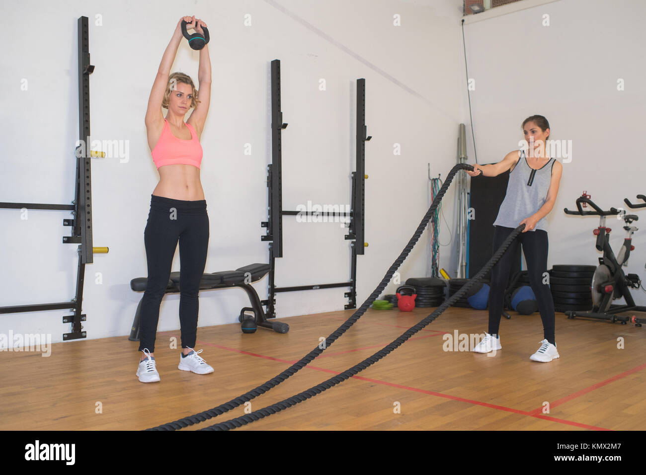 Female gym talking tracksuit hi-res stock photography and images - Alamy