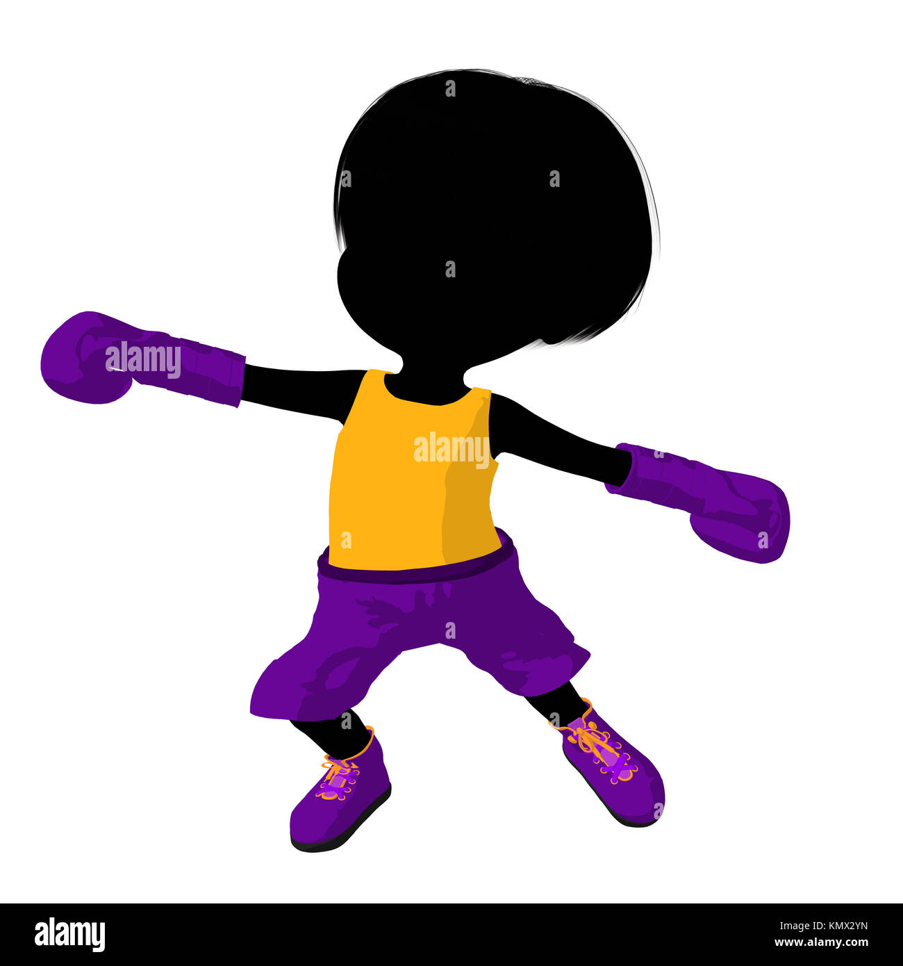 Little boxer girl on a white background Stock Photo - Alamy