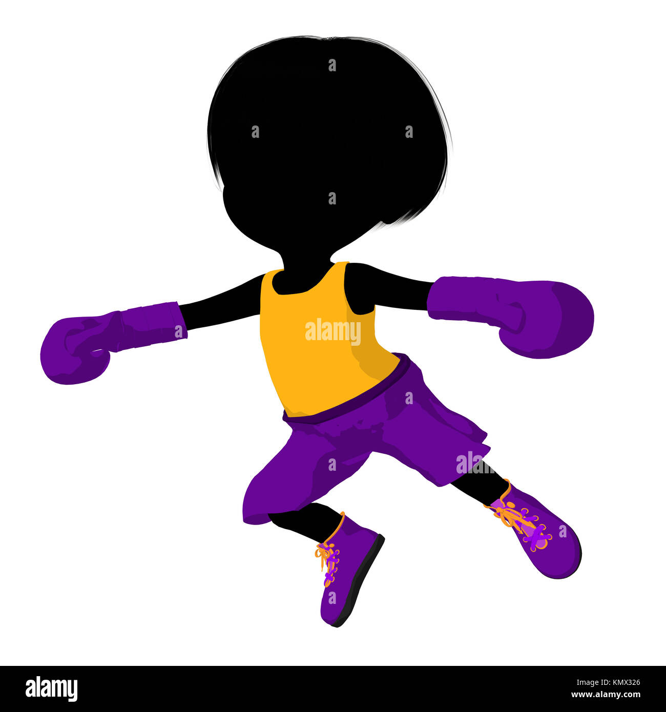 Little boxer girl on a white background Stock Photo - Alamy