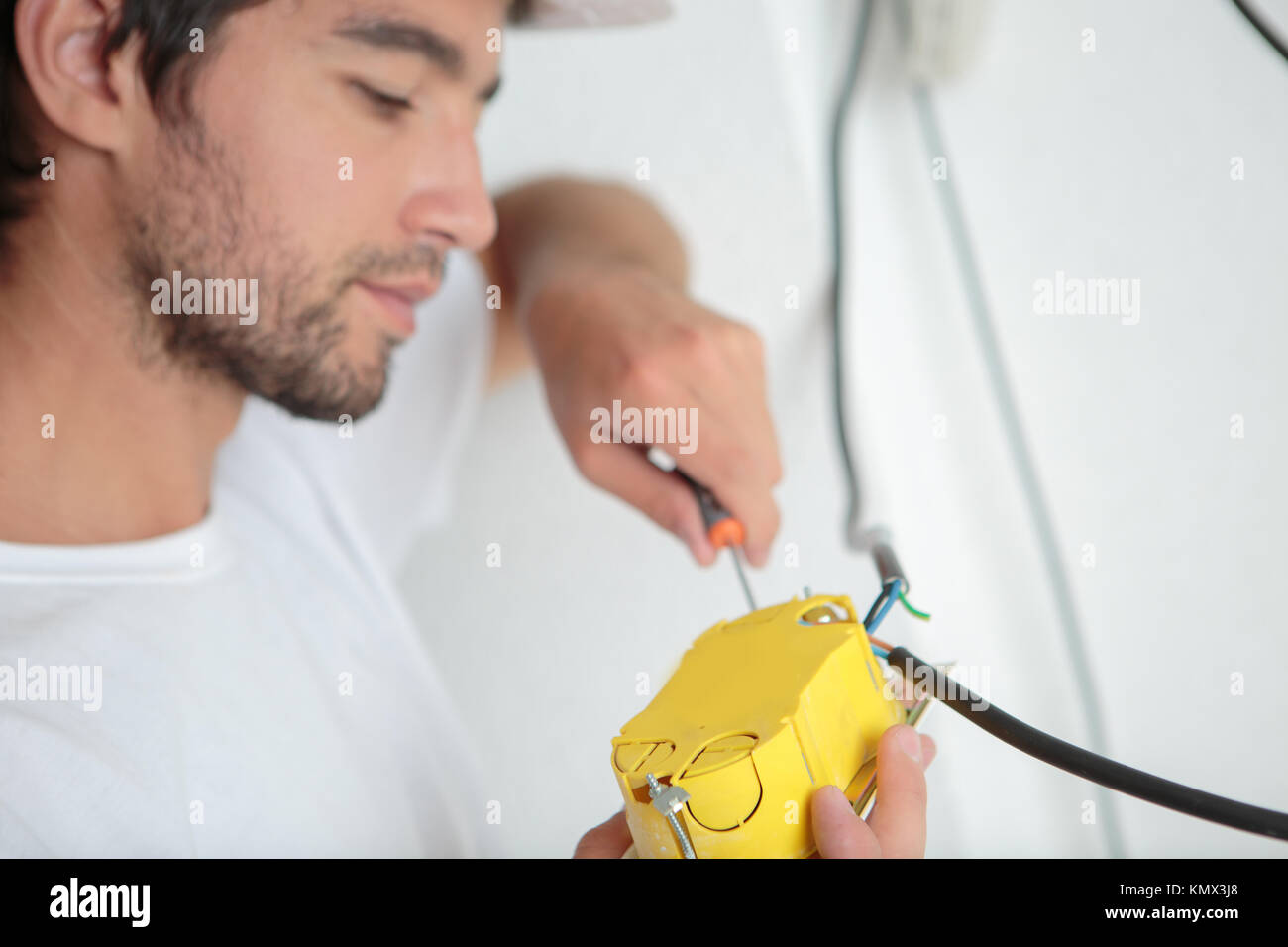 connecting the wires Stock Photo - Alamy