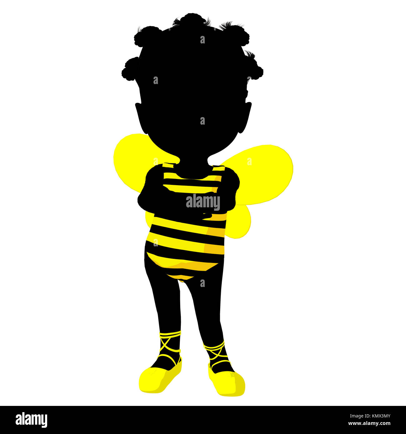 Little african american bumble bee girl on a white background Stock ...