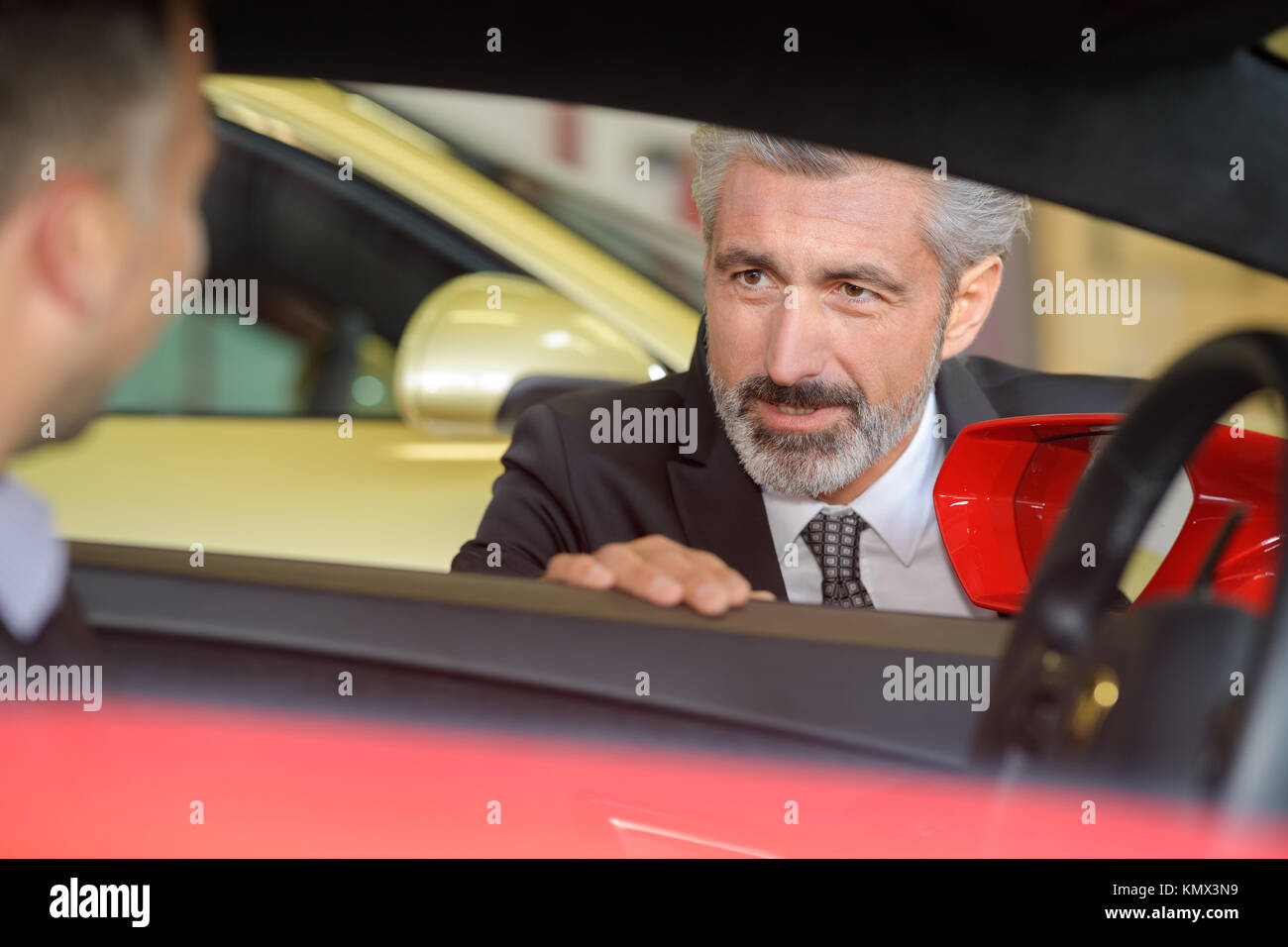 customer is checking new car from inside Stock Photo - Alamy