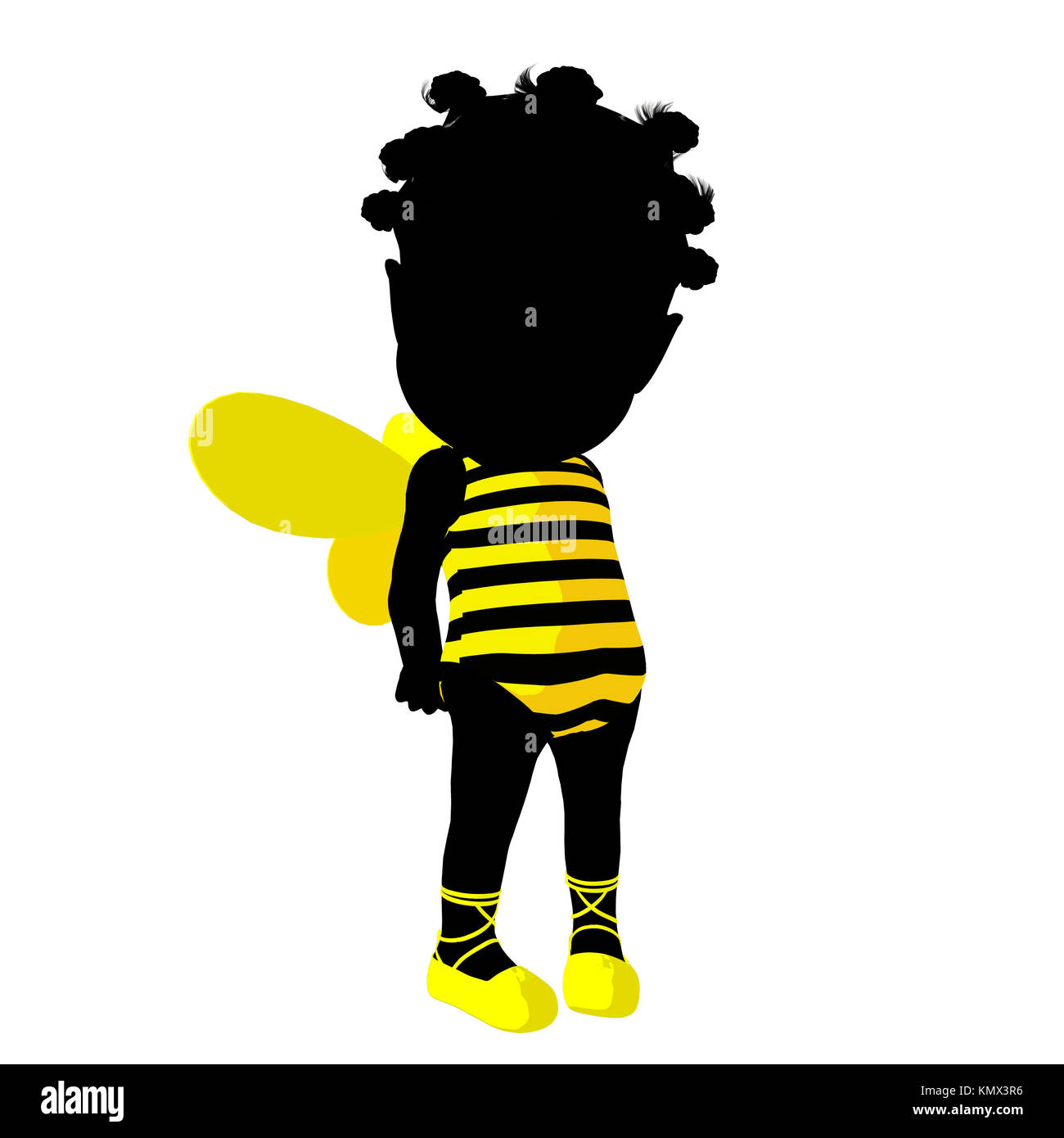 Little african american bumble bee girl on a white background Stock ...