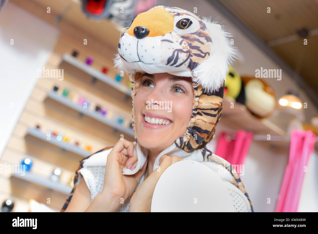 testing a cute cap Stock Photo - Alamy