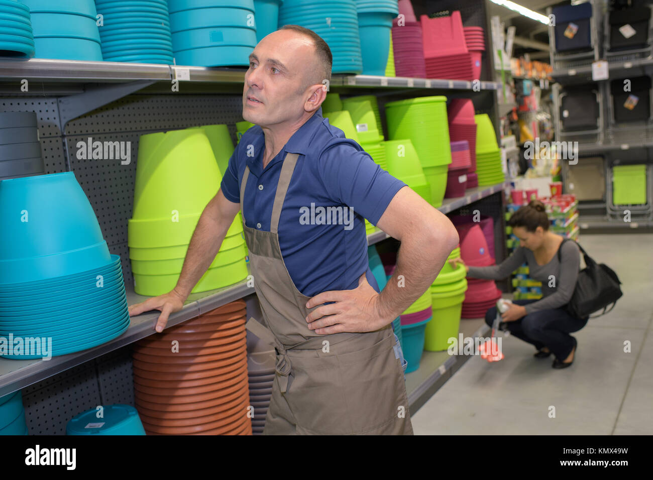 the garden accessory store Stock Photo - Alamy