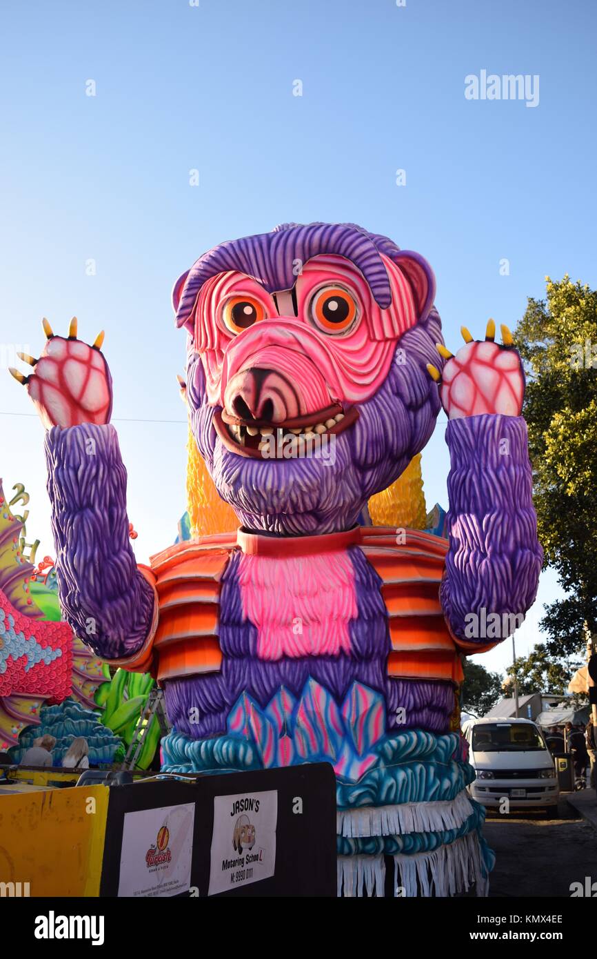 Bear on a carnival float Stock Photo - Alamy