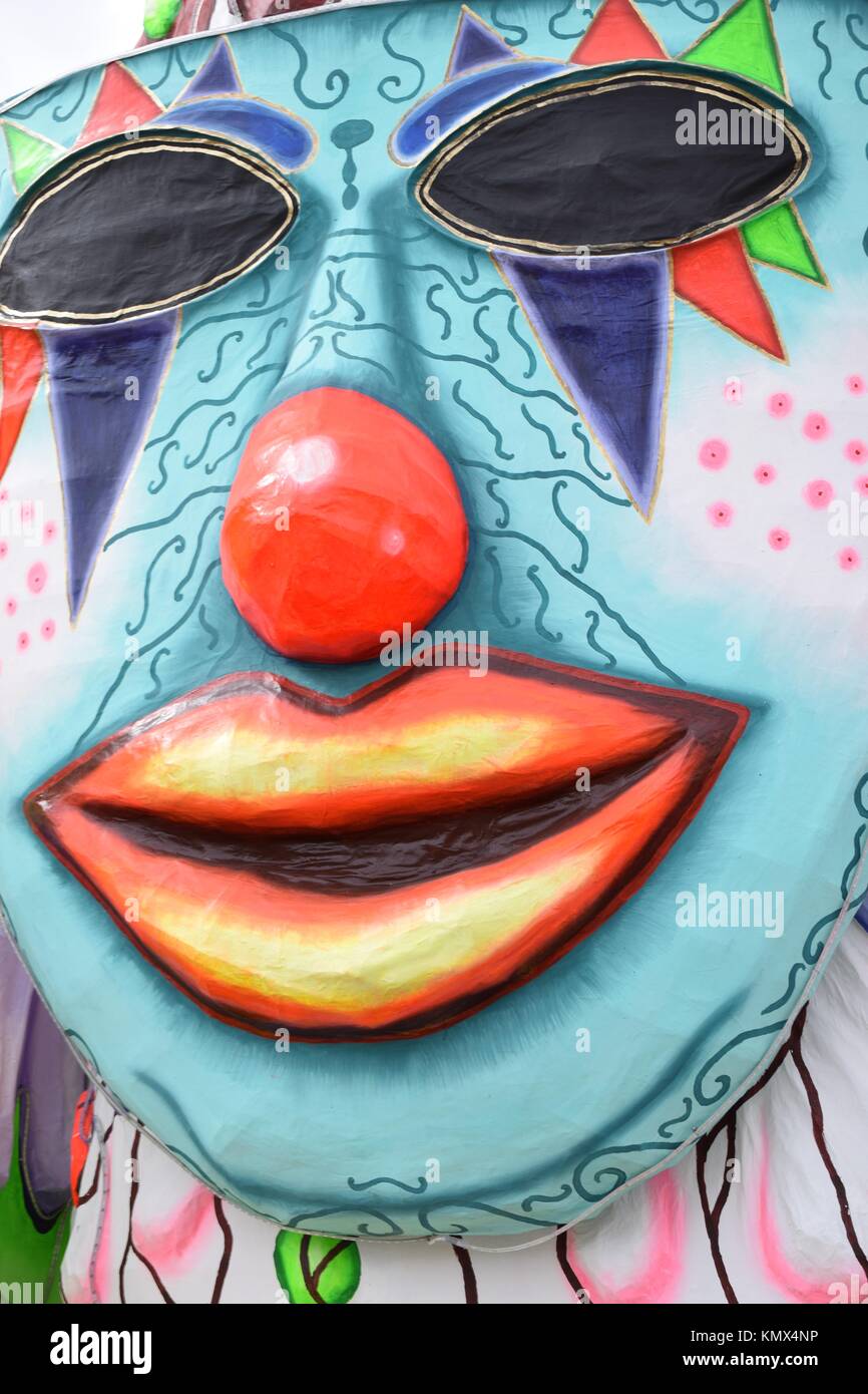 large mask on float at carnival Stock Photo - Alamy