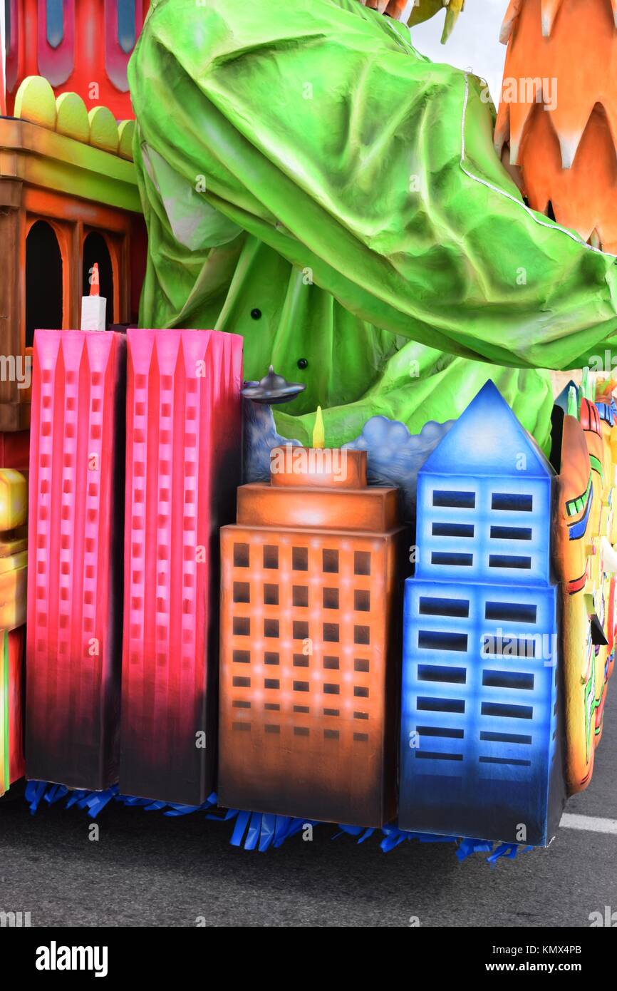 High Rise building on a carnival float Stock Photo - Alamy