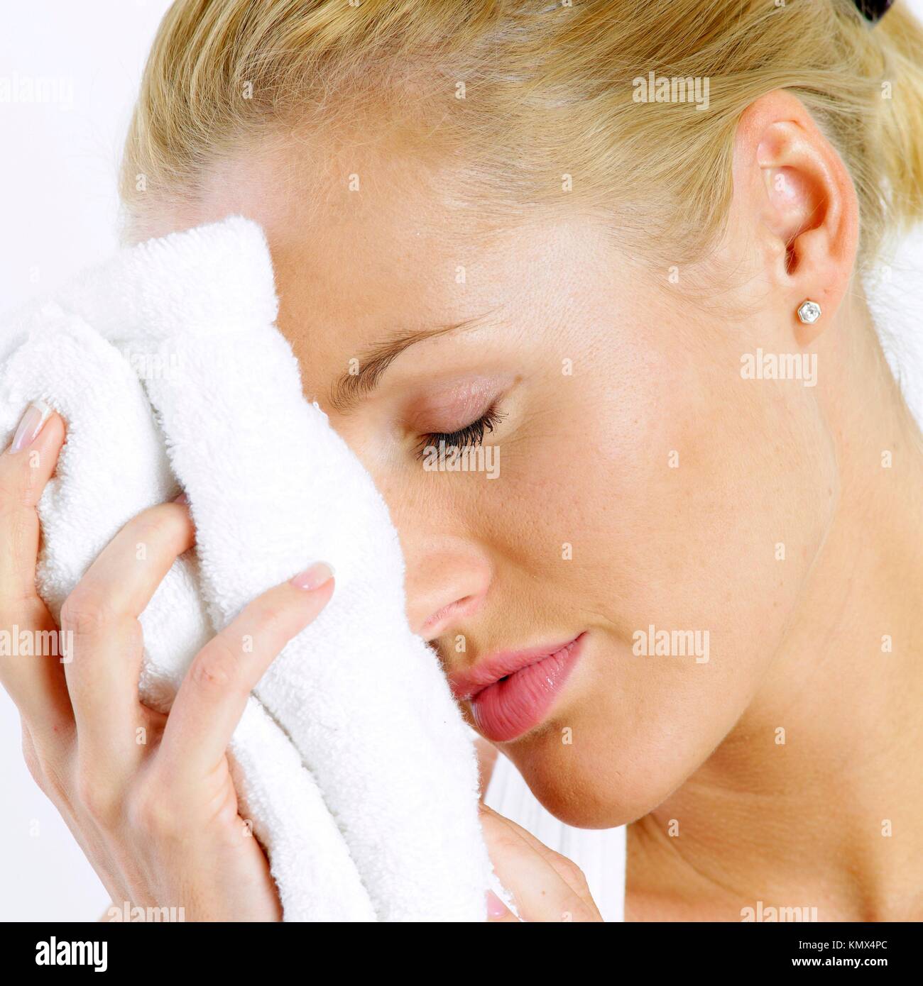 woman with towel Stock Photo - Alamy