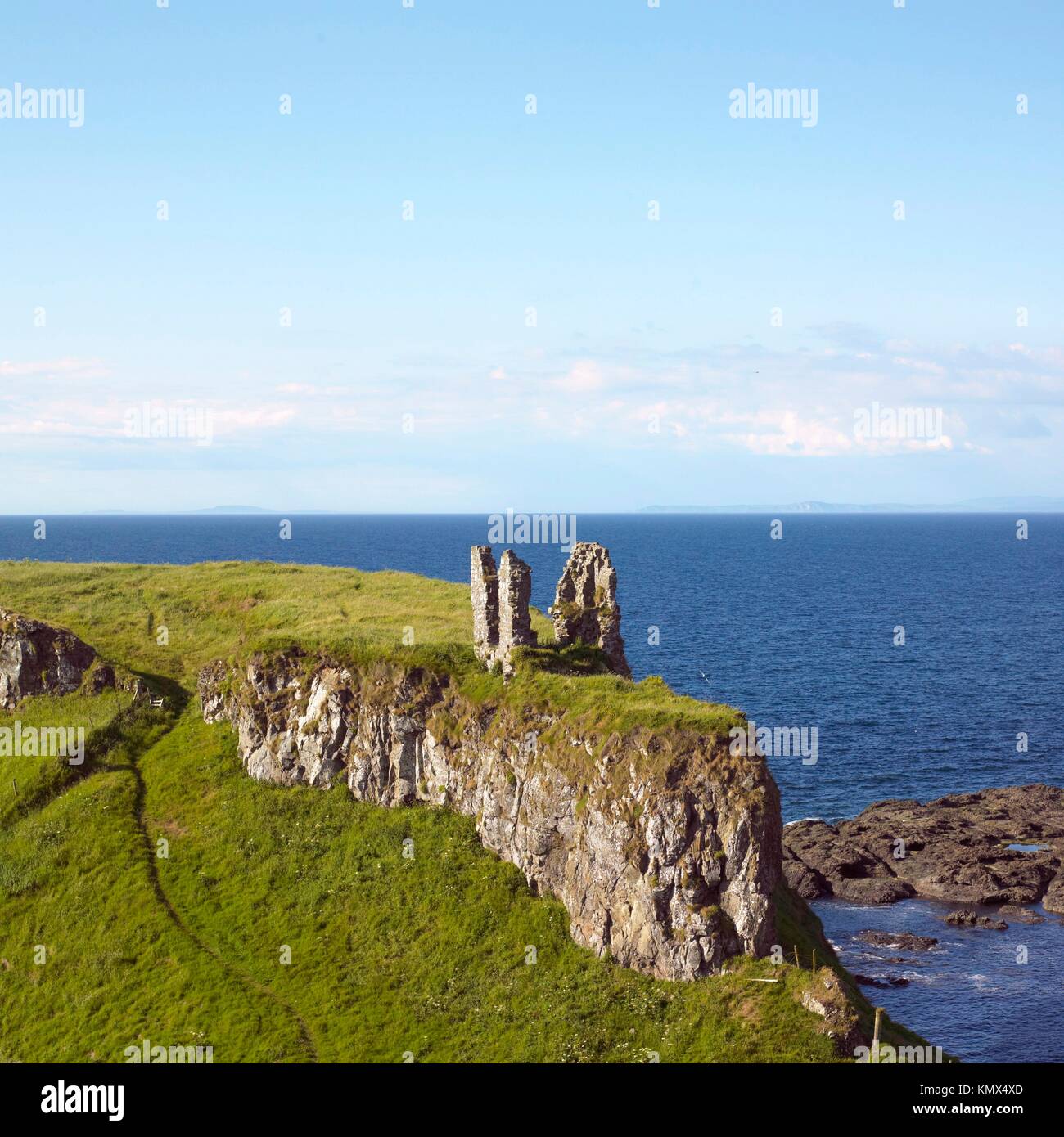 Northern ireland dunseverick castle hi-res stock photography and images ...