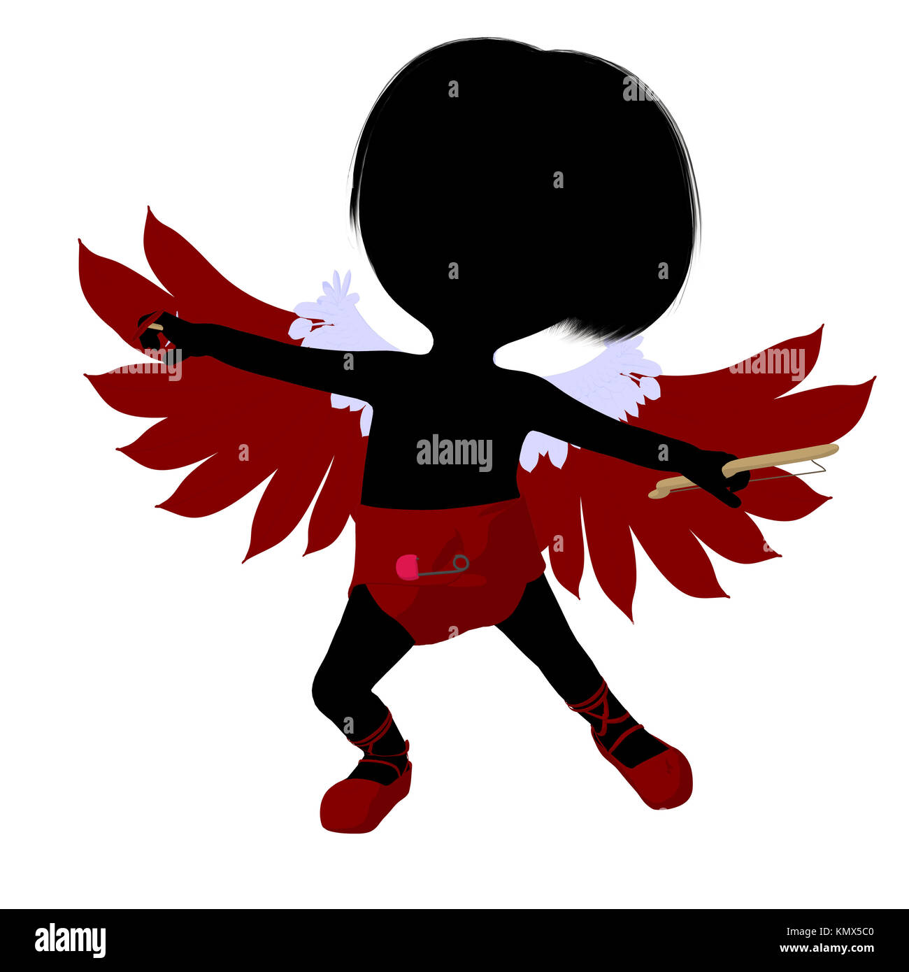 Little cupid girl on a white background Stock Photo - Alamy