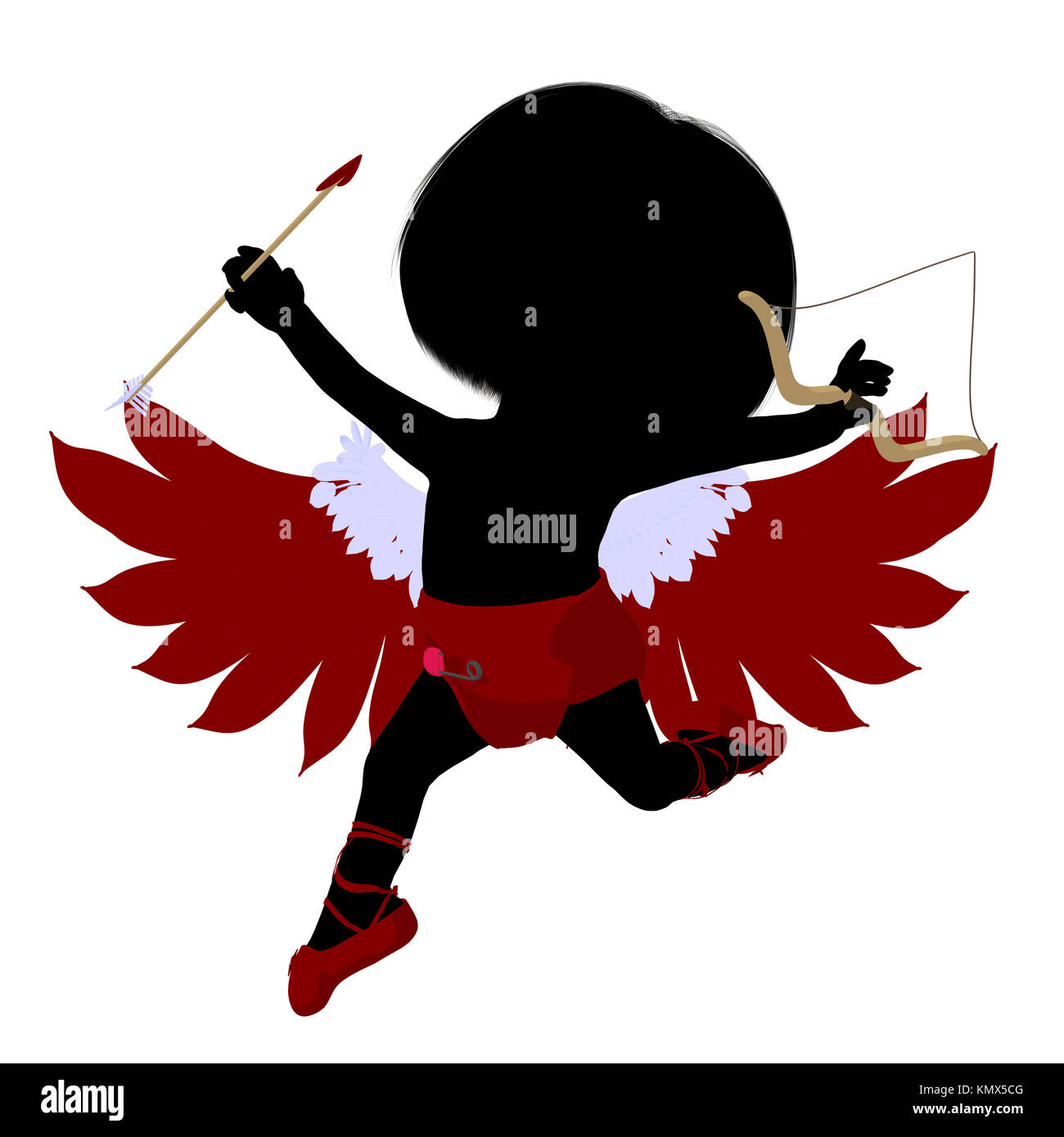 Little cupid girl on a white background Stock Photo - Alamy