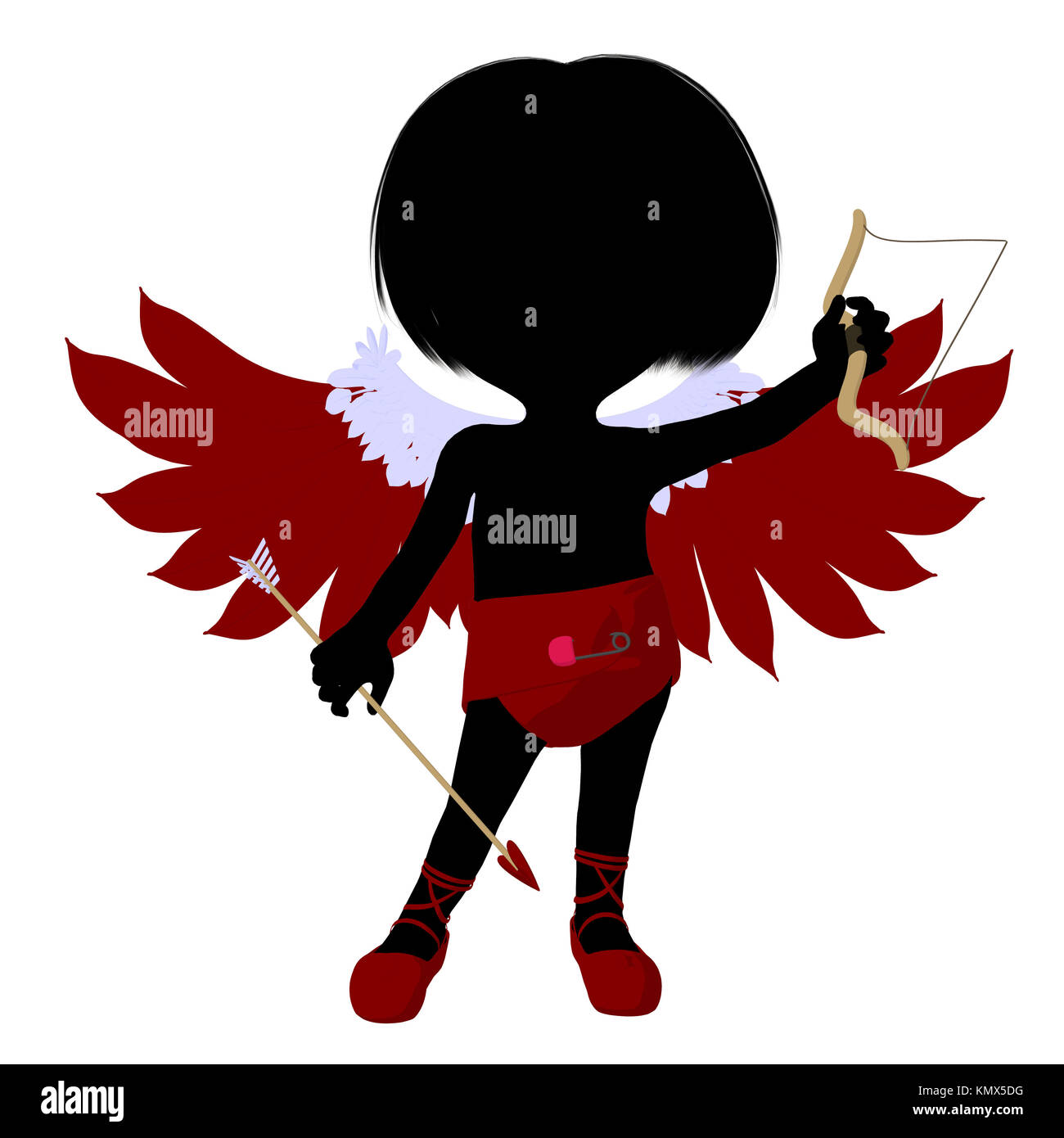 Little cupid girl on a white background Stock Photo - Alamy