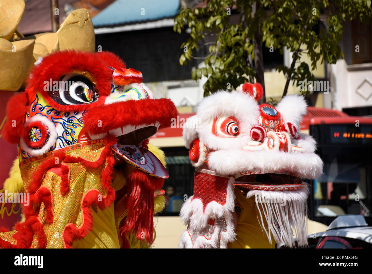 Lion Dance for Chinese New Year Stock Photo - Alamy