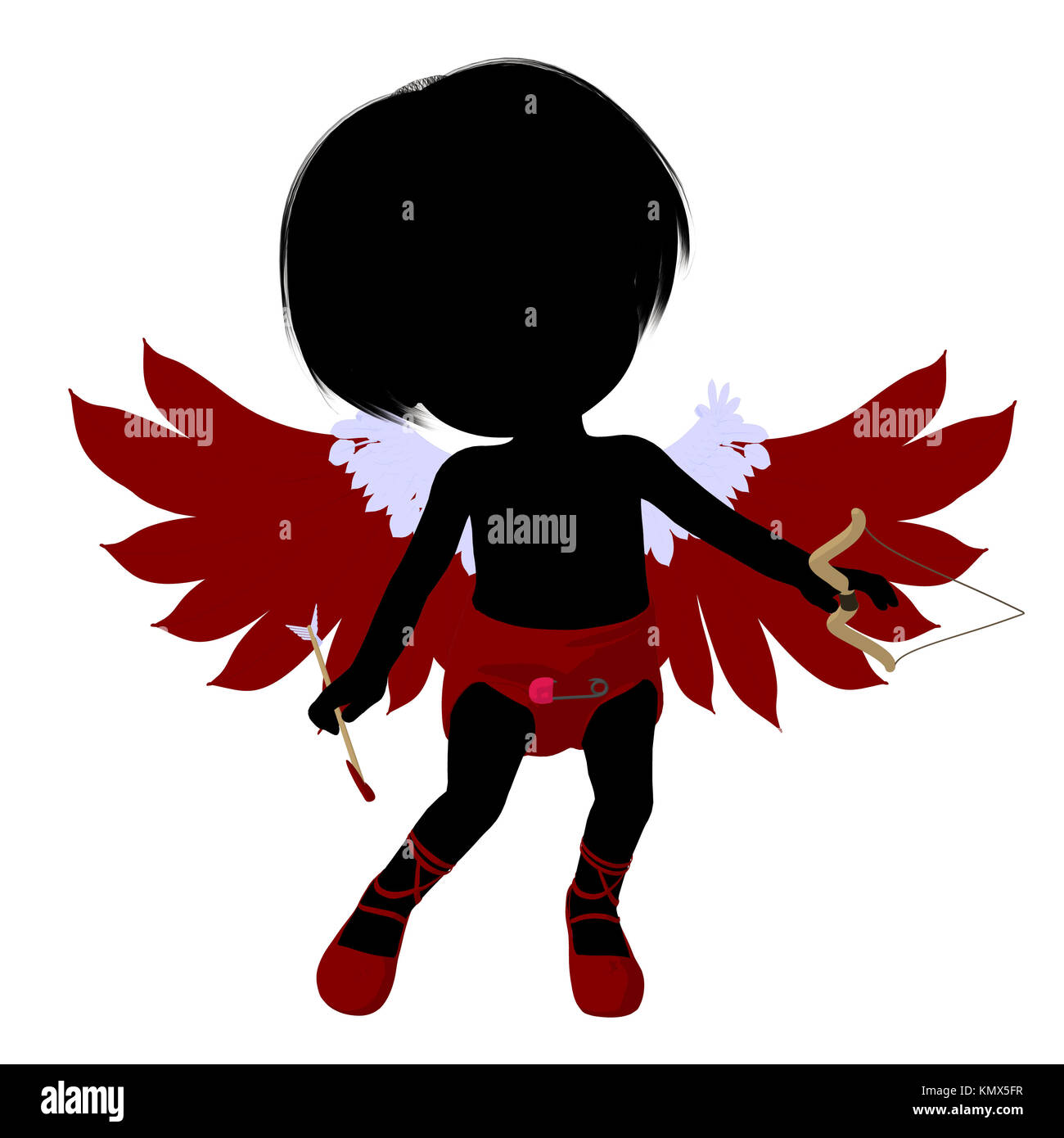 Little cupid girl on a white background Stock Photo - Alamy