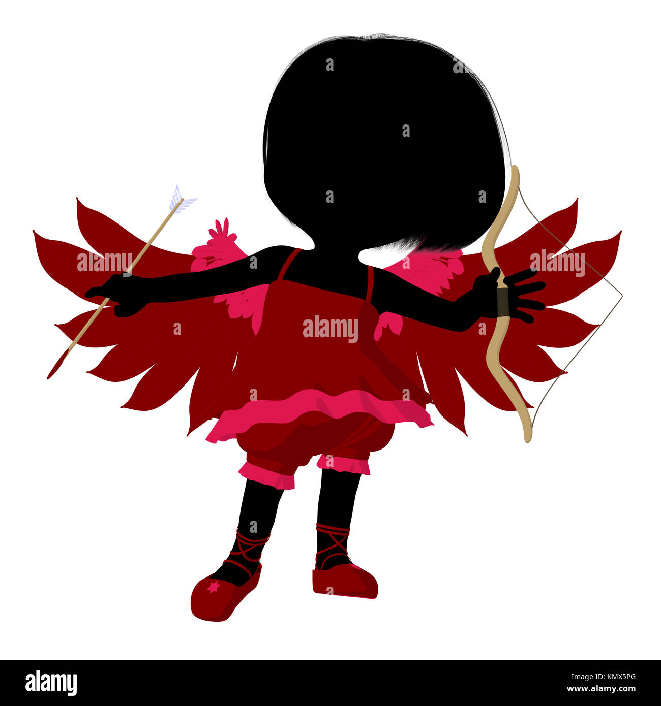 Little cupid girl on a white background Stock Photo - Alamy