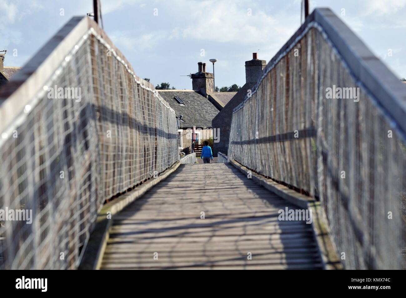 Wooden bridge, Lossiemouth, Moray, Scotland, United Kingdom, Europe ...