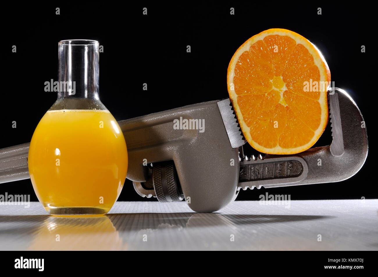 orange juice distilled mechanically Stock Photo - Alamy