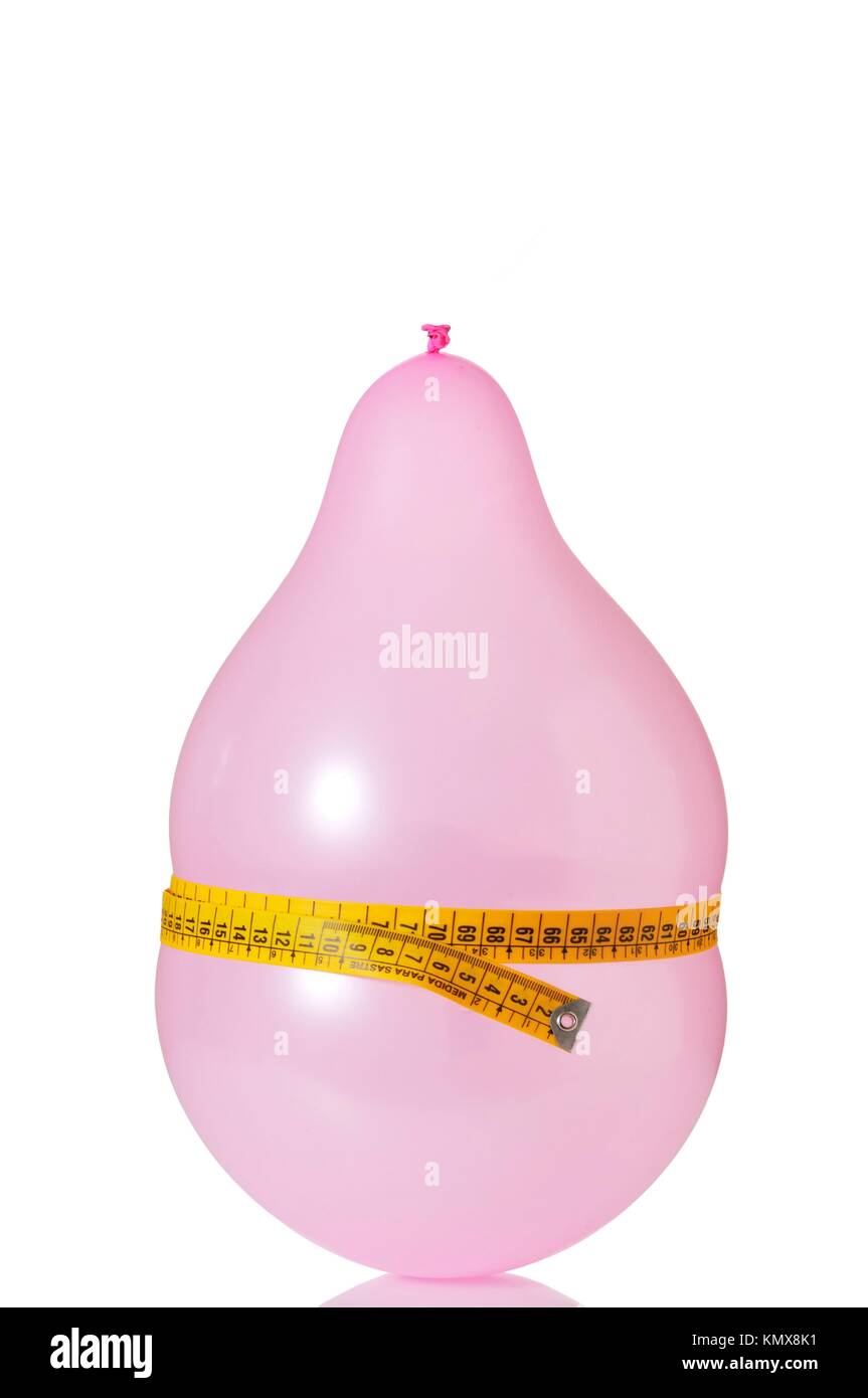 obese balloon dieting on white background Stock Photo - Alamy