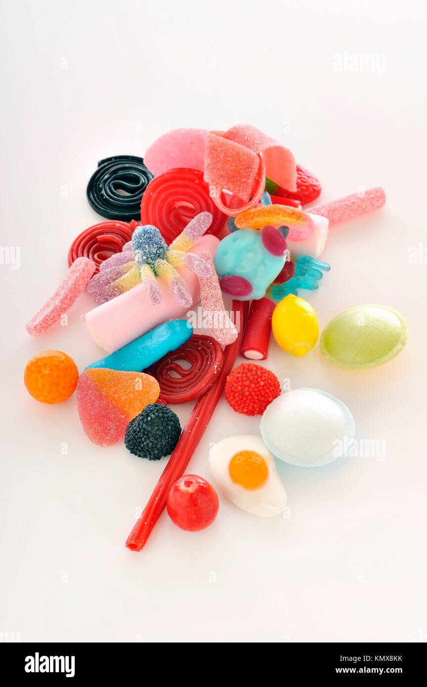 sweets on white background Stock Photo - Alamy