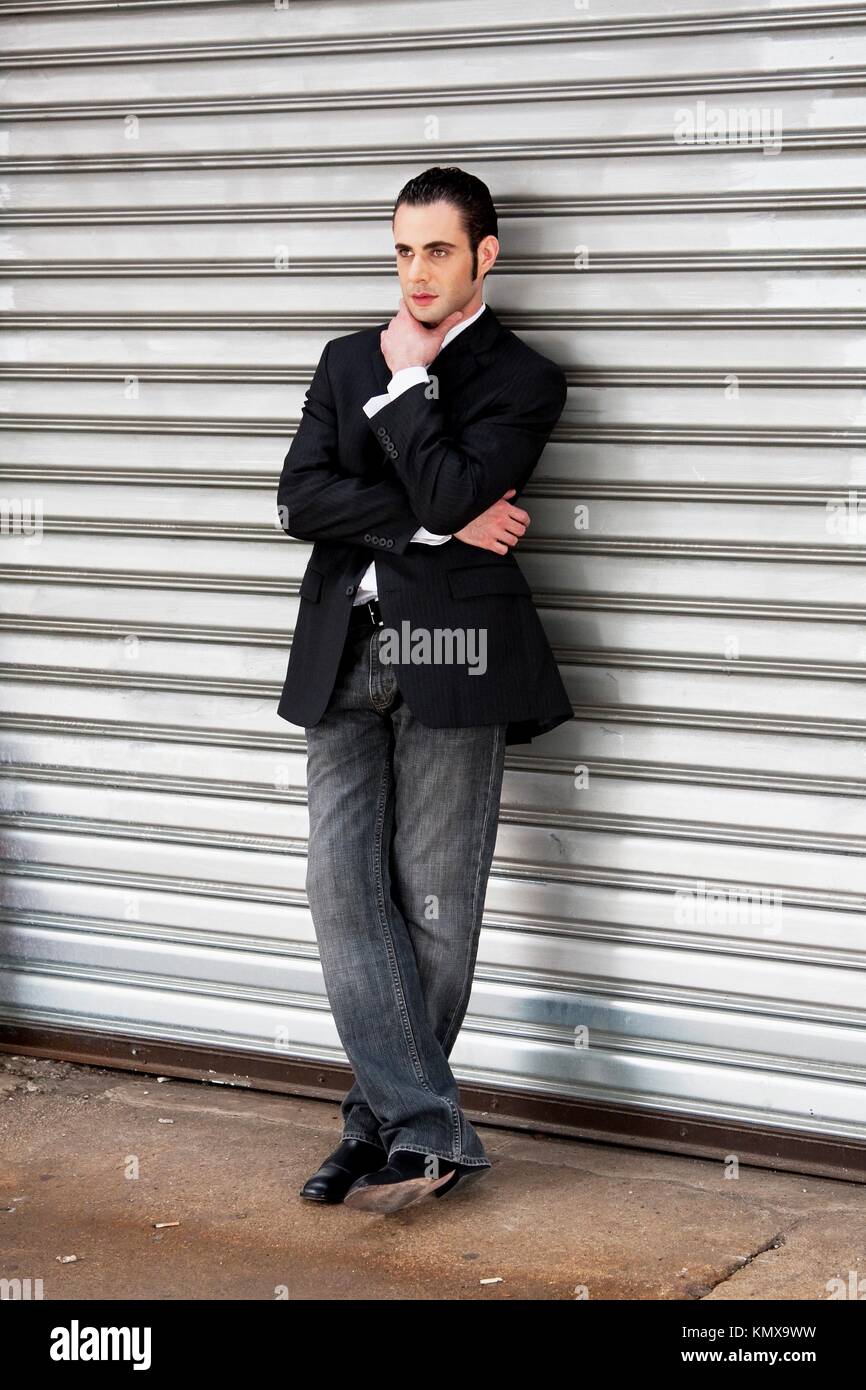 Man leaning on front door hi-res stock photography and images - Alamy