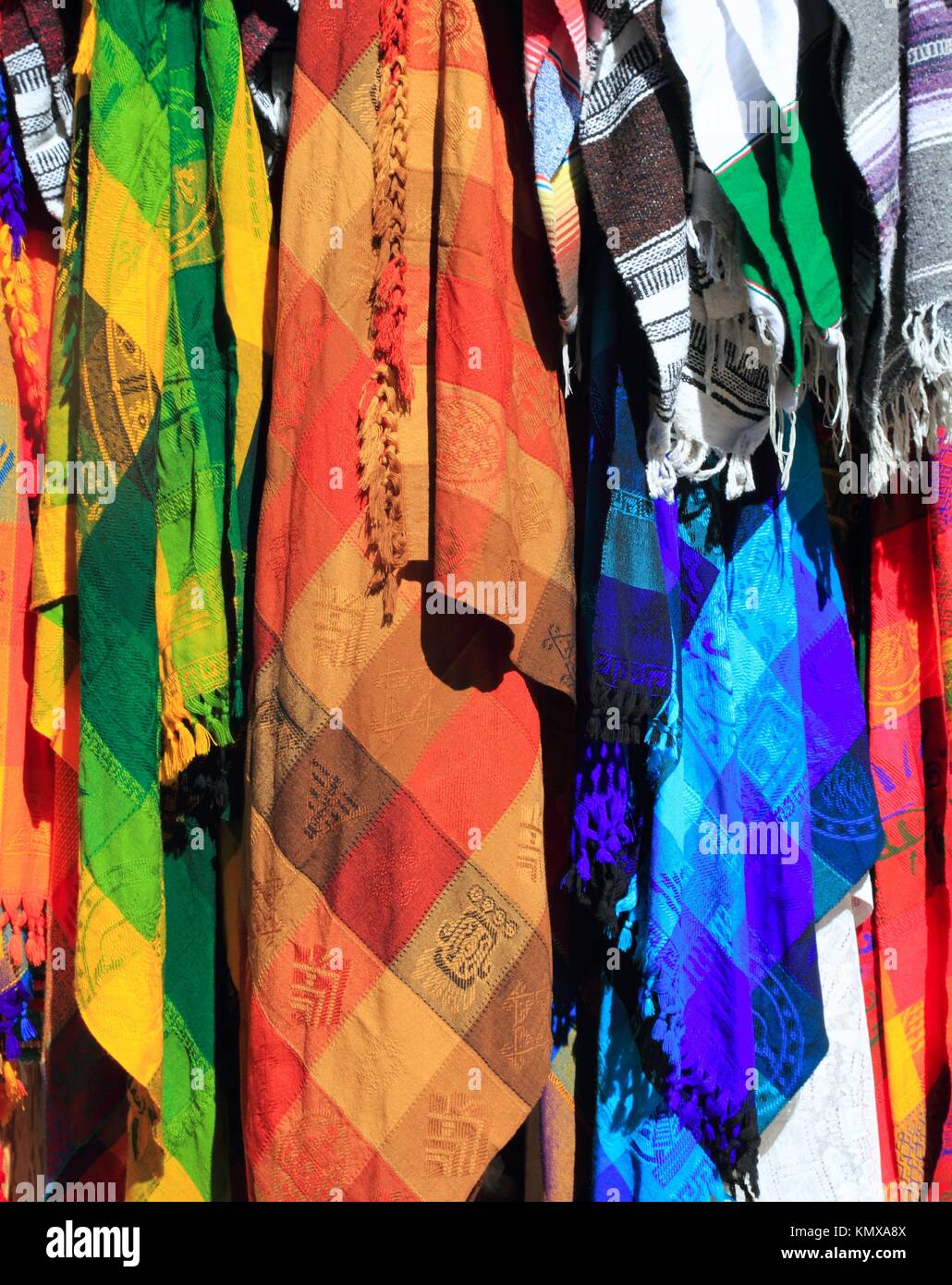 beautiful colorful Mexican serape fabric handcrafted Stock Photo - Alamy
