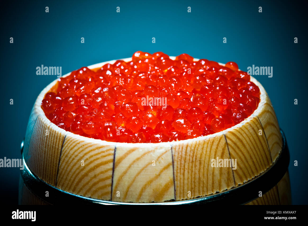 Russian red caviar in small barrel Stock Photo - Alamy