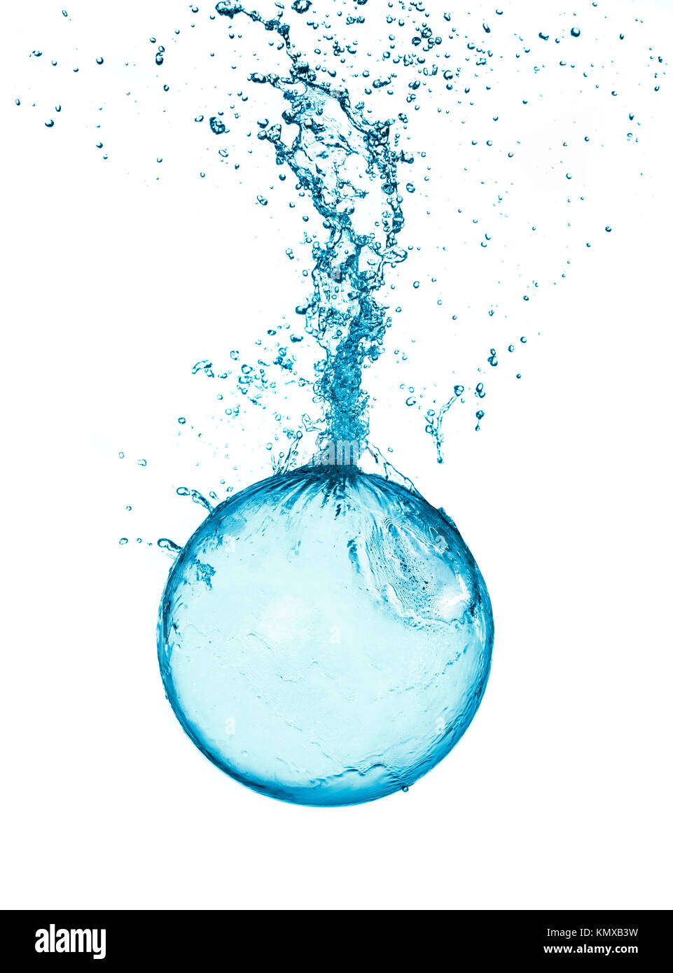 Abstract water ball splash isolated on white background Stock Photo - Alamy