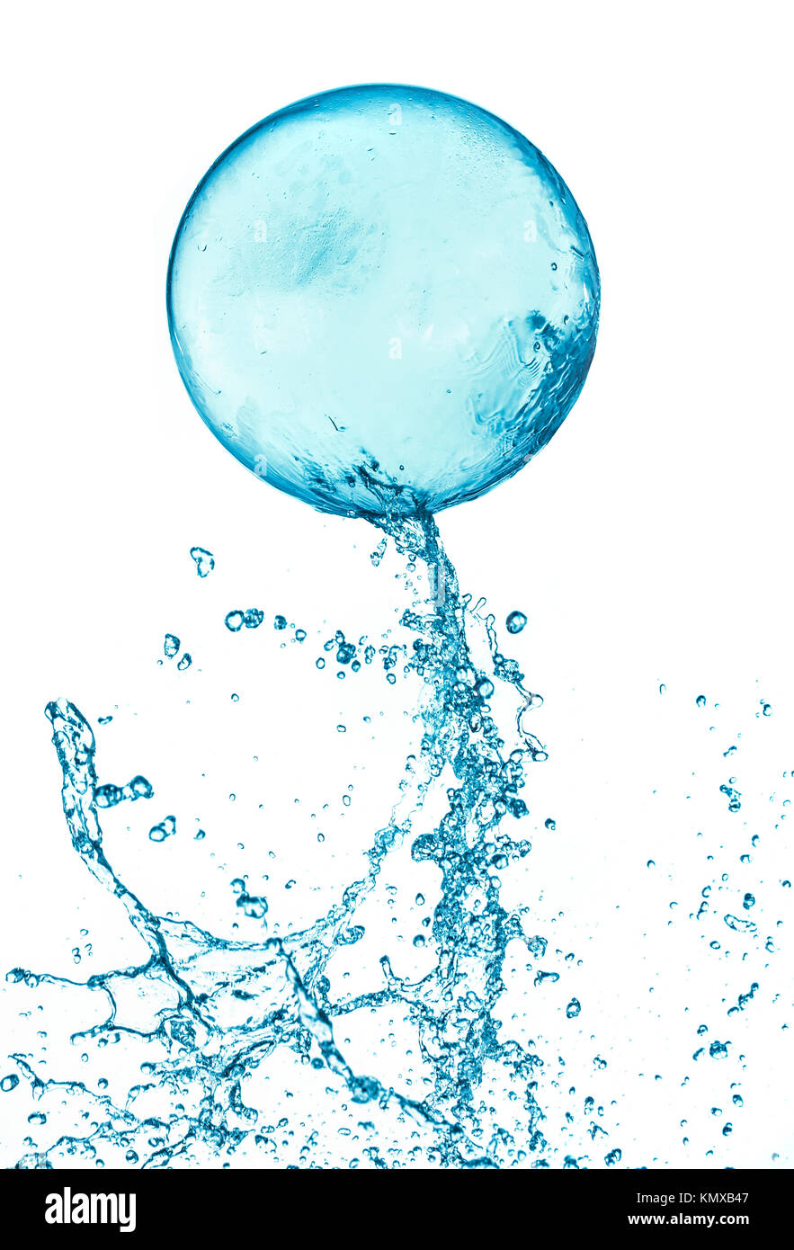 Abstract water ball splash isolated on white background Stock Photo - Alamy