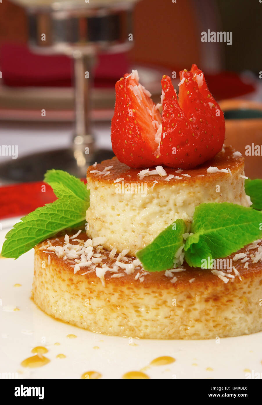 Tasty dessert on a table at restaurant Stock Photo - Alamy