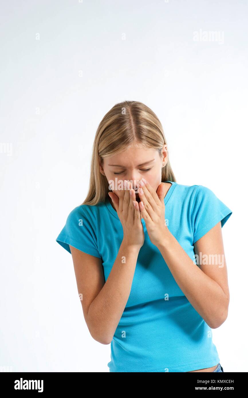 Hands over nose hi-res stock photography and images - Alamy