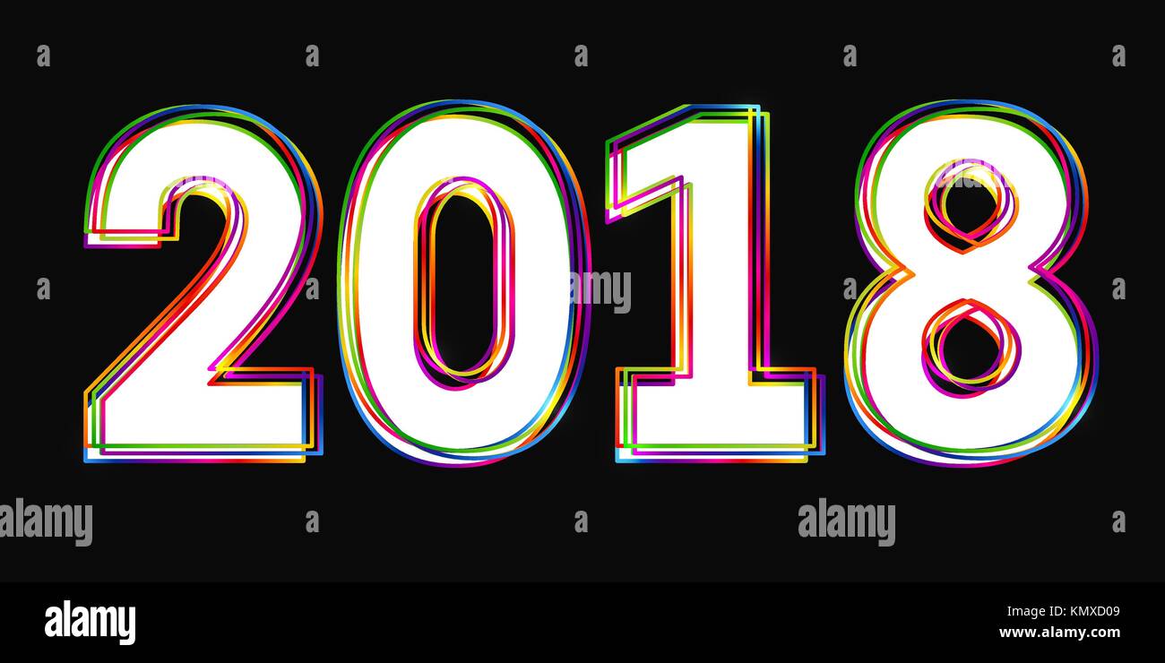 Vector creative happy new year 2018 design consisting of white numbers ...