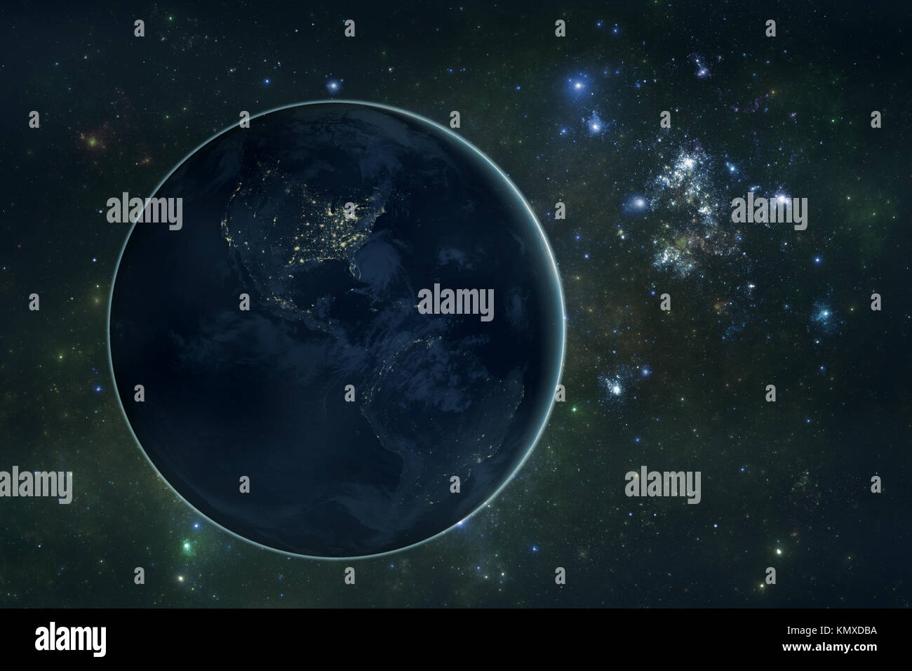 Dark side of the planet Earth. Elements of this image furnished by NASA ...