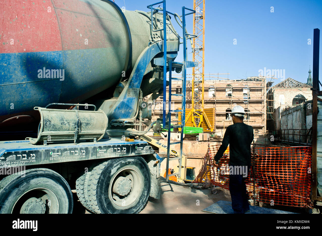 Worker in activity. Tel Aviv, Israel Stock Photo - Alamy