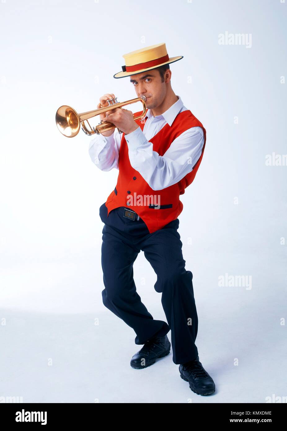 Man blowing trumpet hi-res stock photography and images - Alamy