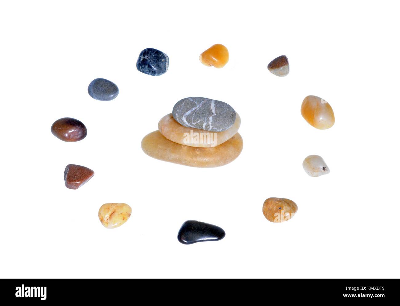 circle of stones isolated on white background Stock Photo - Alamy