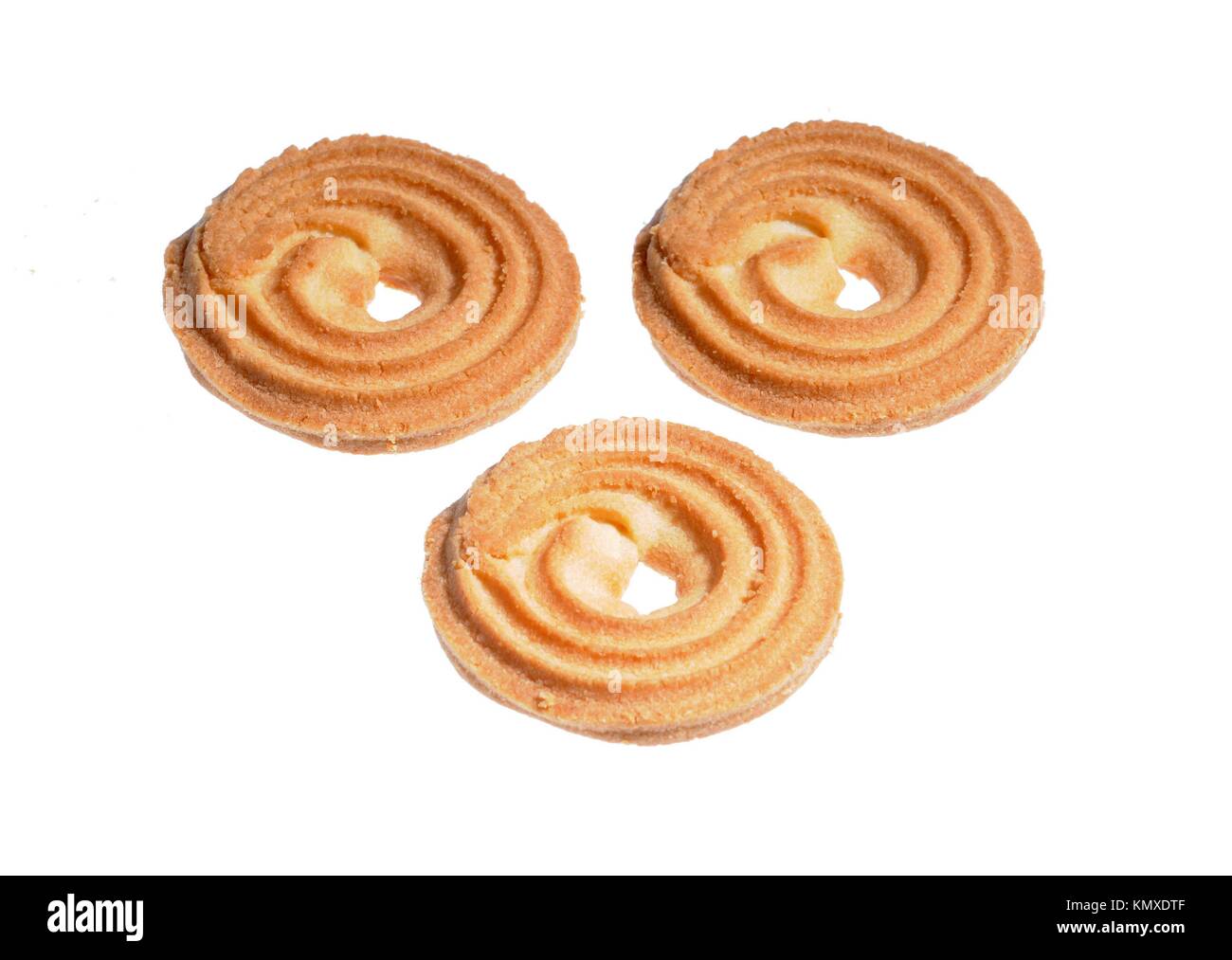 three cookies isolated on white background Stock Photo - Alamy