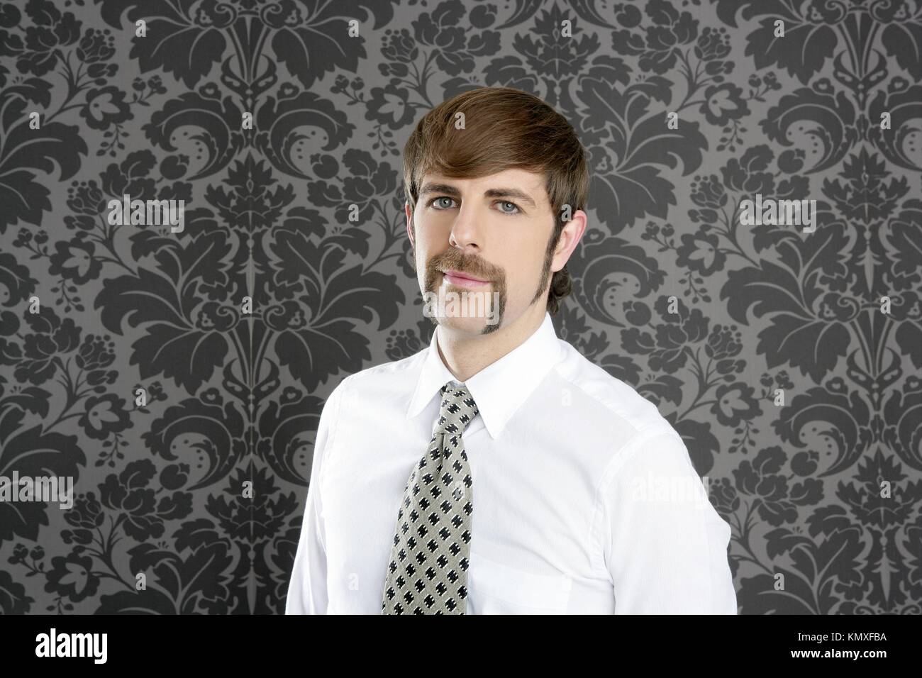 Mustache retro businessman vintage office High Resolution Stock ...