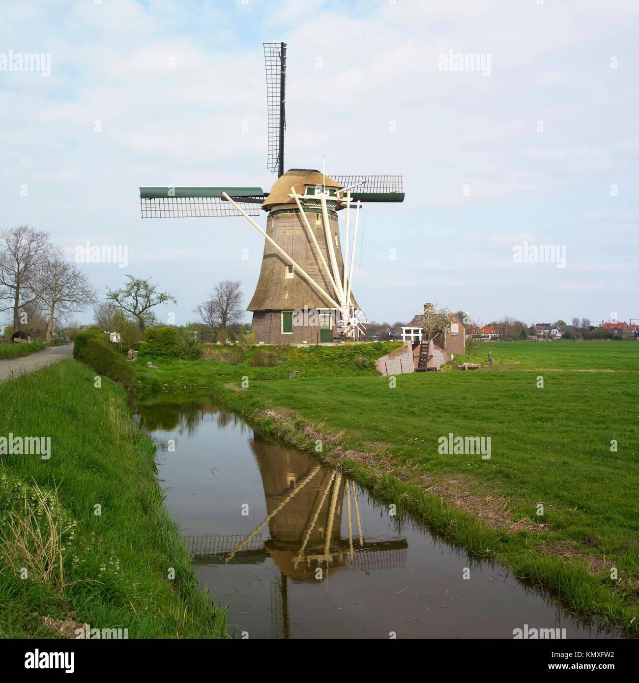 windmill near Nederhorst den Berg, Netherlands Stock Photo - Alamy