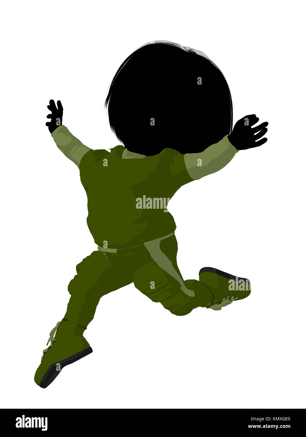 Little football girl on a white background Stock Photo - Alamy