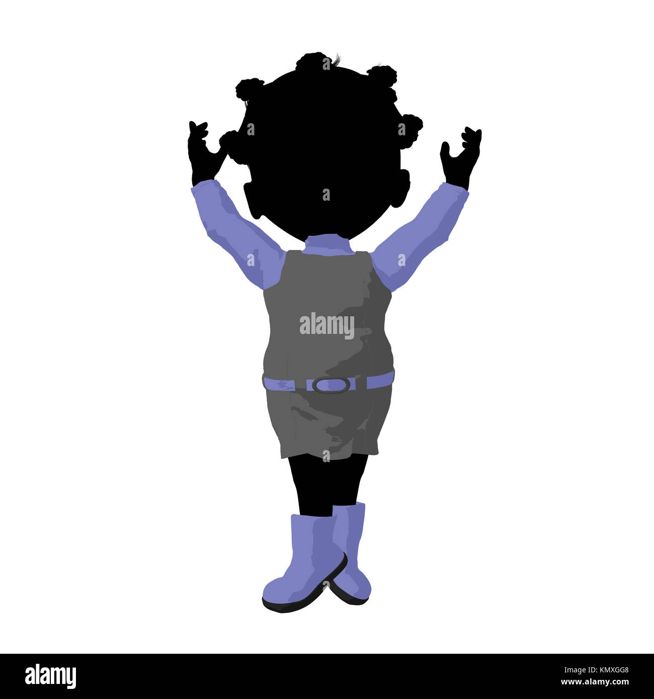 Little african american go go dancer girl on a white background Stock ...