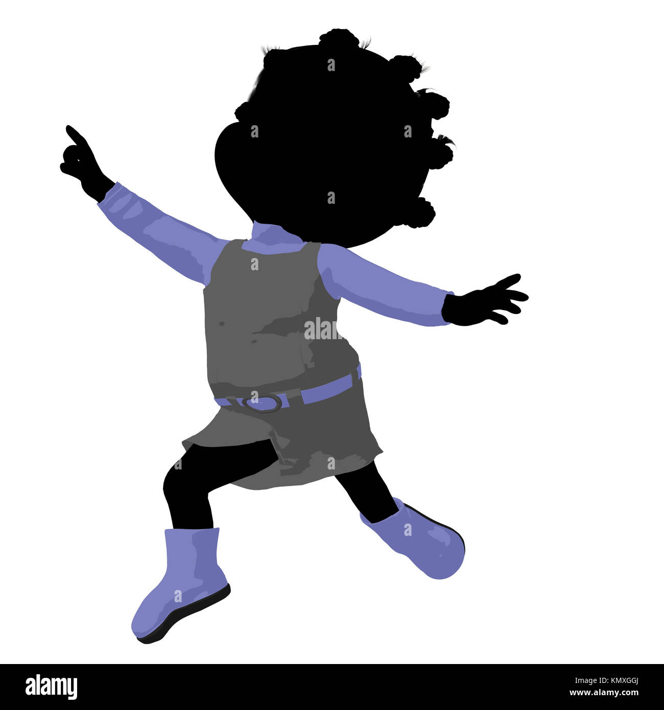 Little african american go go dancer girl on a white background Stock ...